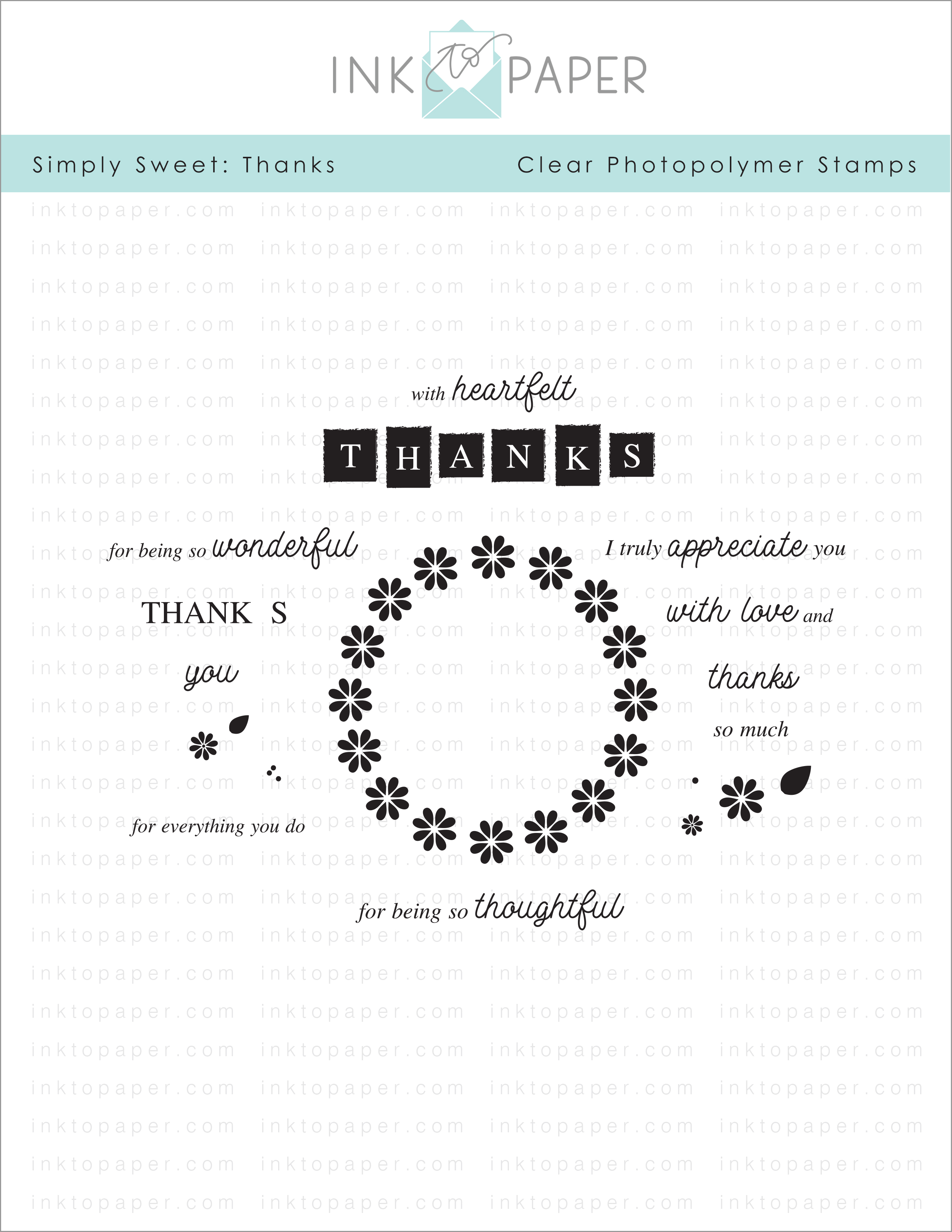 Simply Sweet: Thanks Stamp Set: Papertrey Ink
