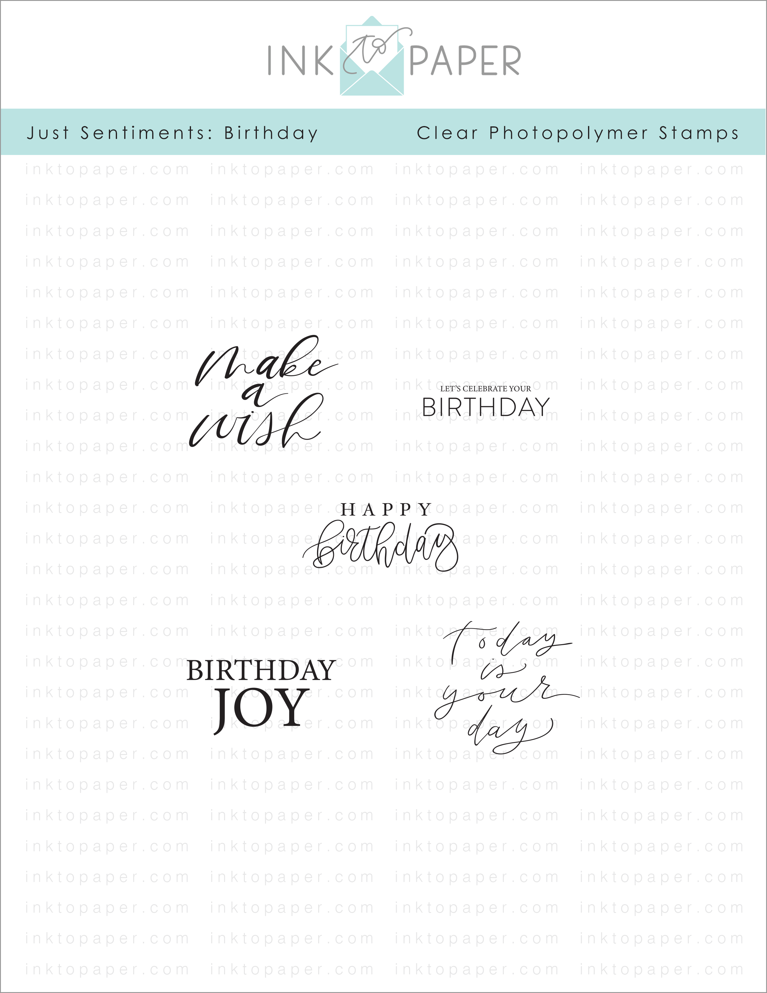Just Sentiments: Birthday Mini Stamp Set: Papertrey Ink