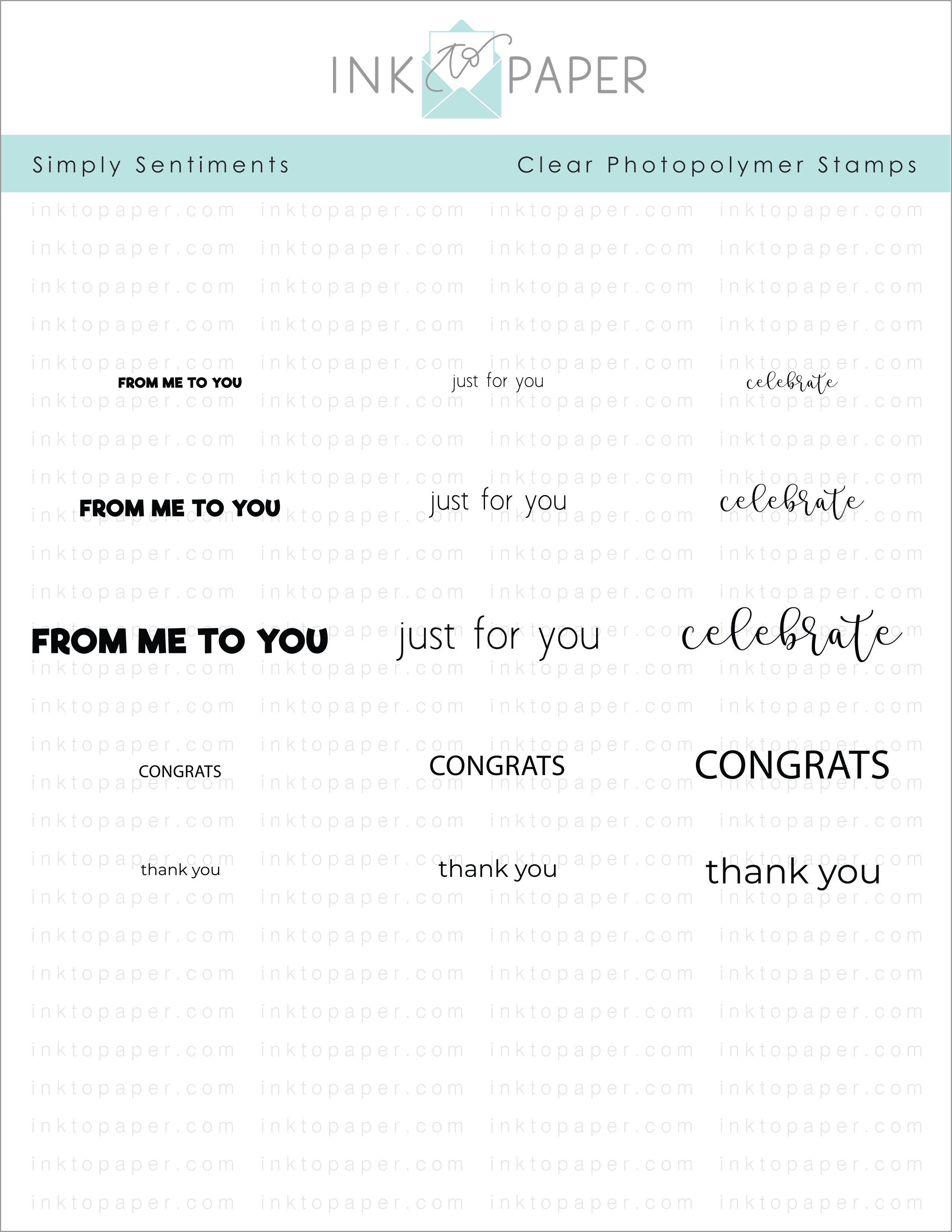 Simply Sentiments I Stamp Set: Papertrey Ink