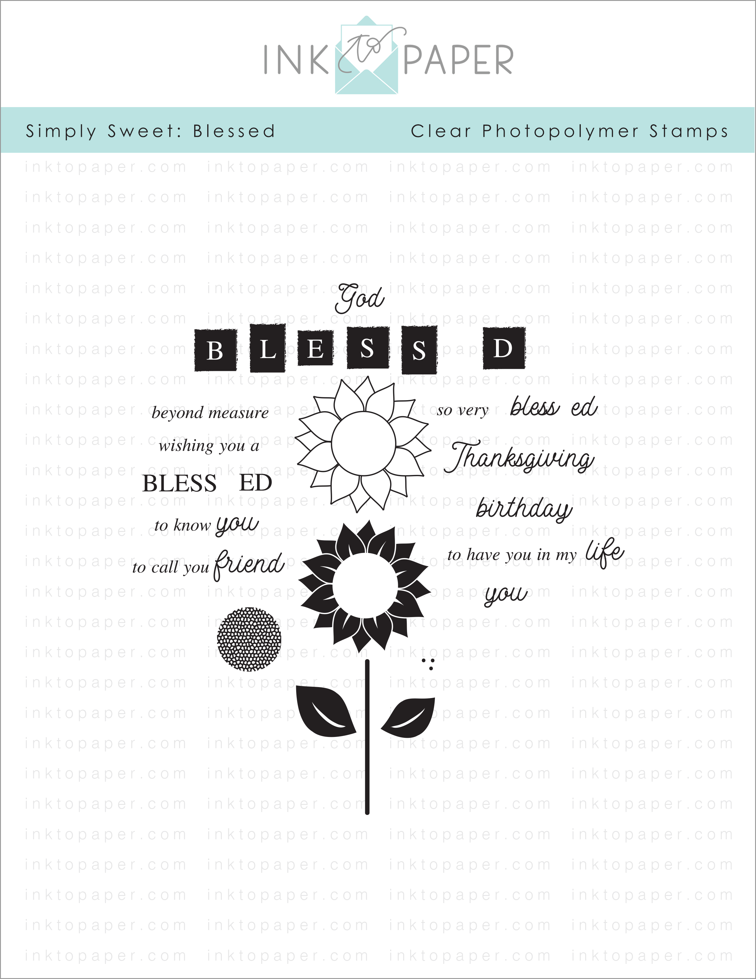 Simply Sweet: Blessed Stamp Set: Papertrey Ink