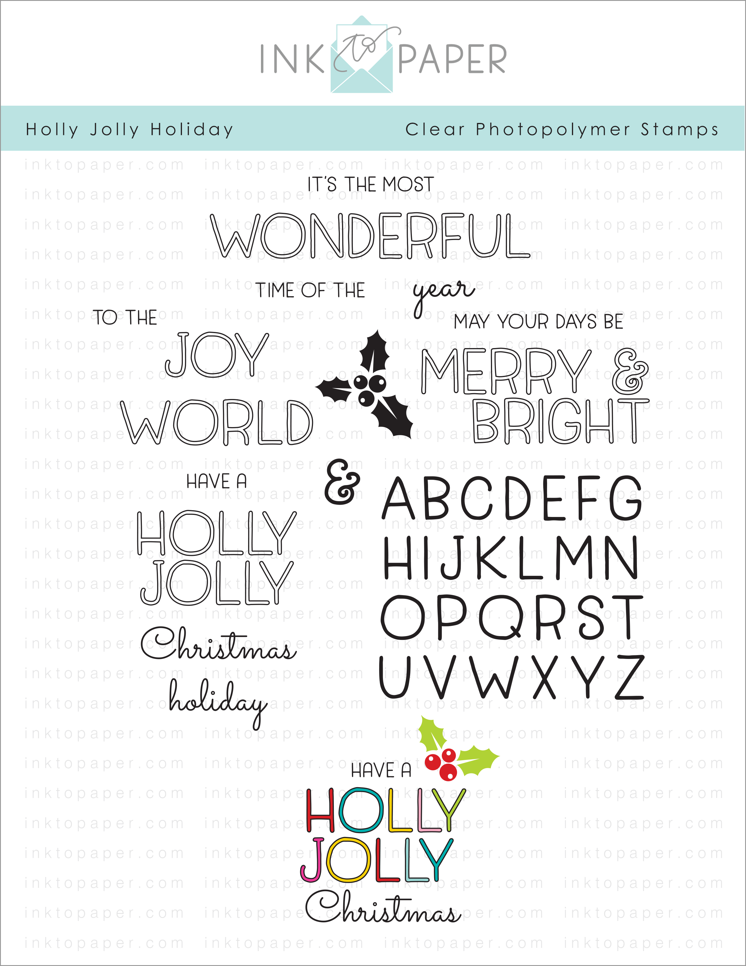 Holly Jolly Holidays Stamp Set: Papertrey Ink