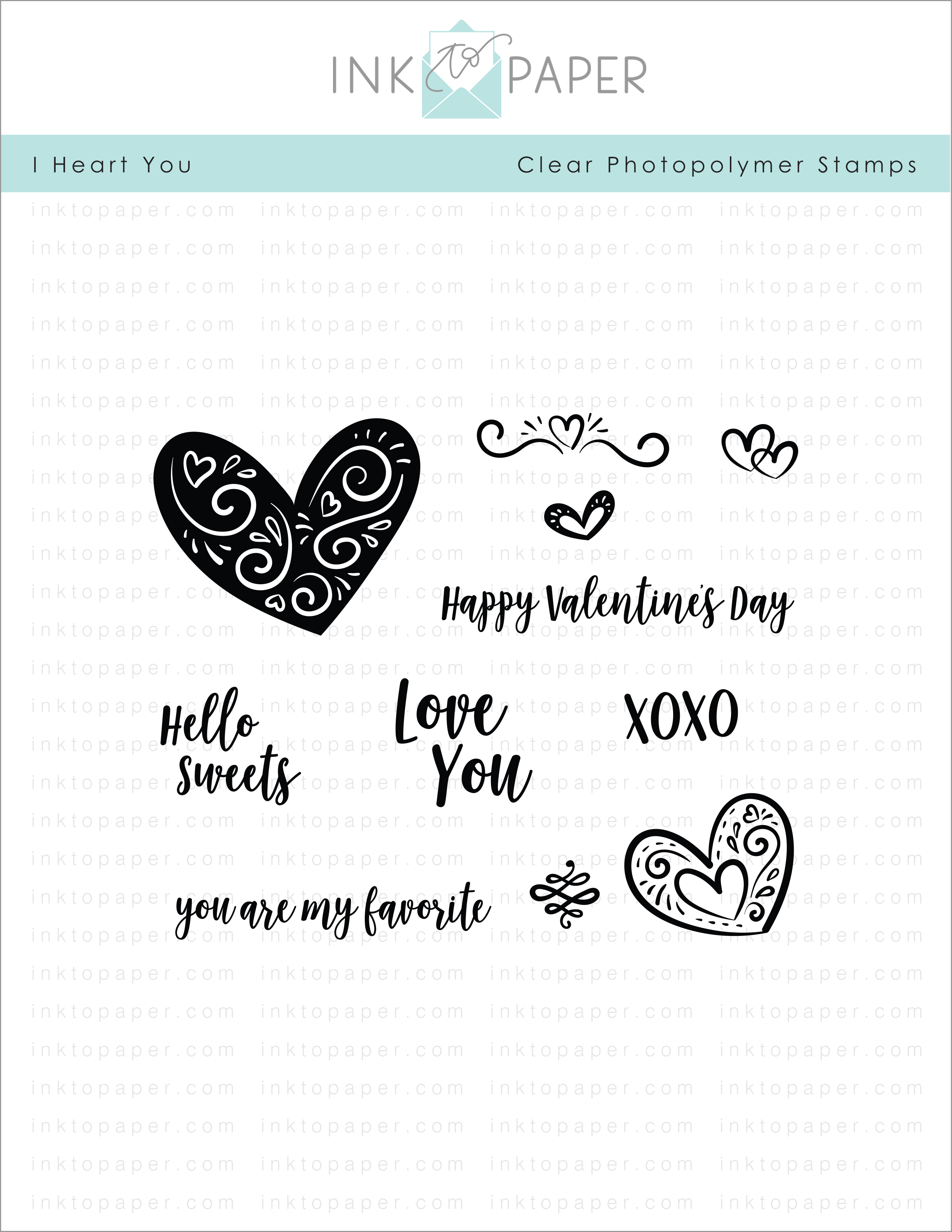I Heart You Stamp Set: Papertrey Ink