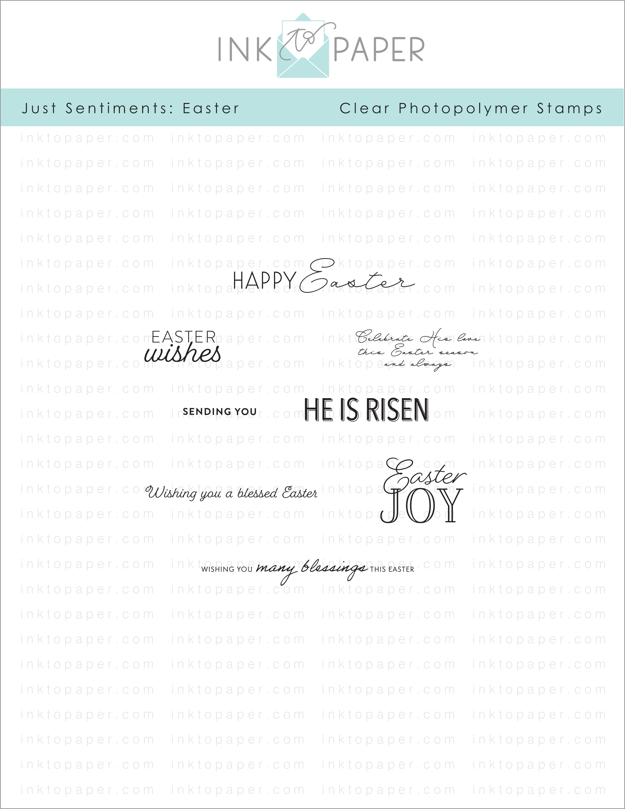 Just Sentiments: Easter Mini Stamp Set: Papertrey Ink