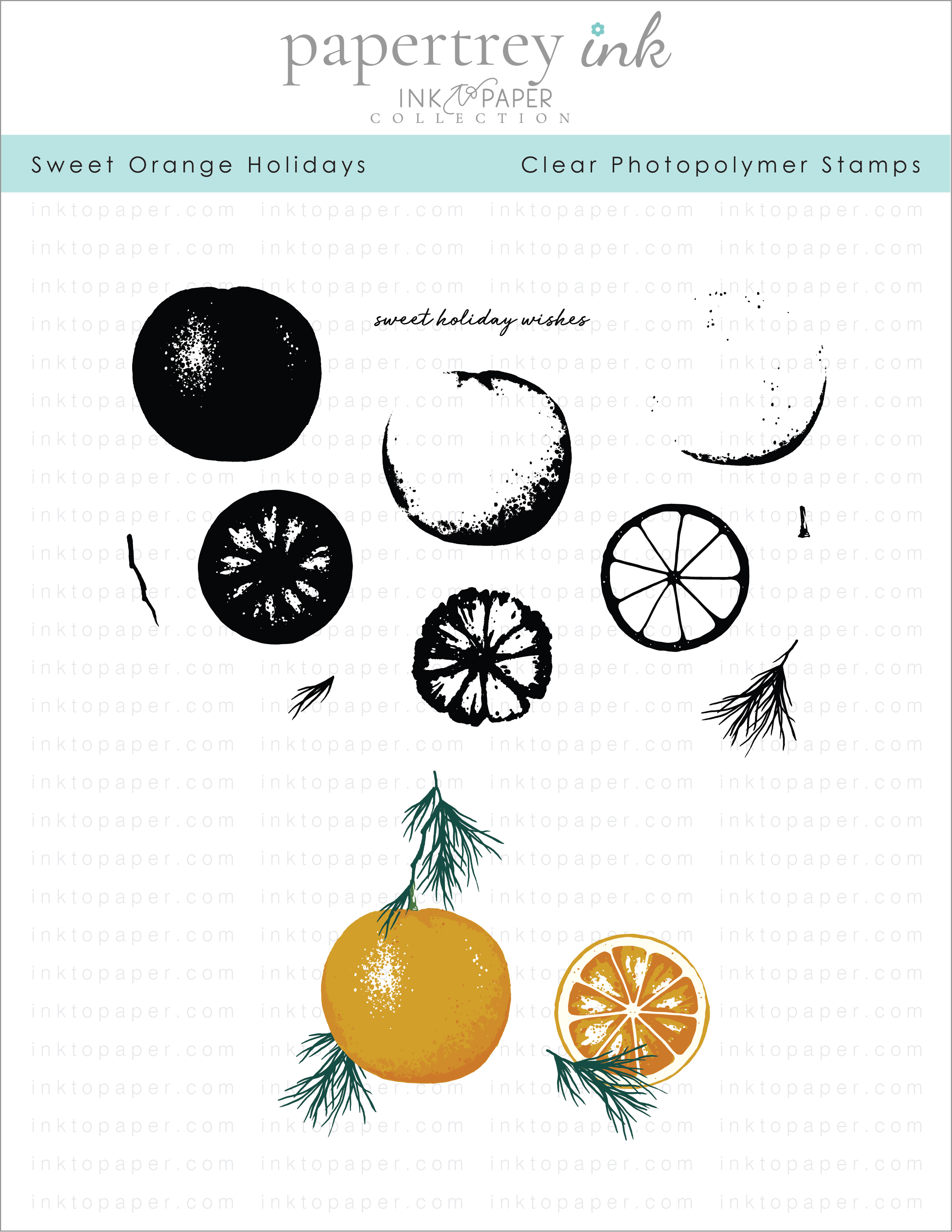 Sweet Orange Holidays Stamp Set: Papertrey Ink