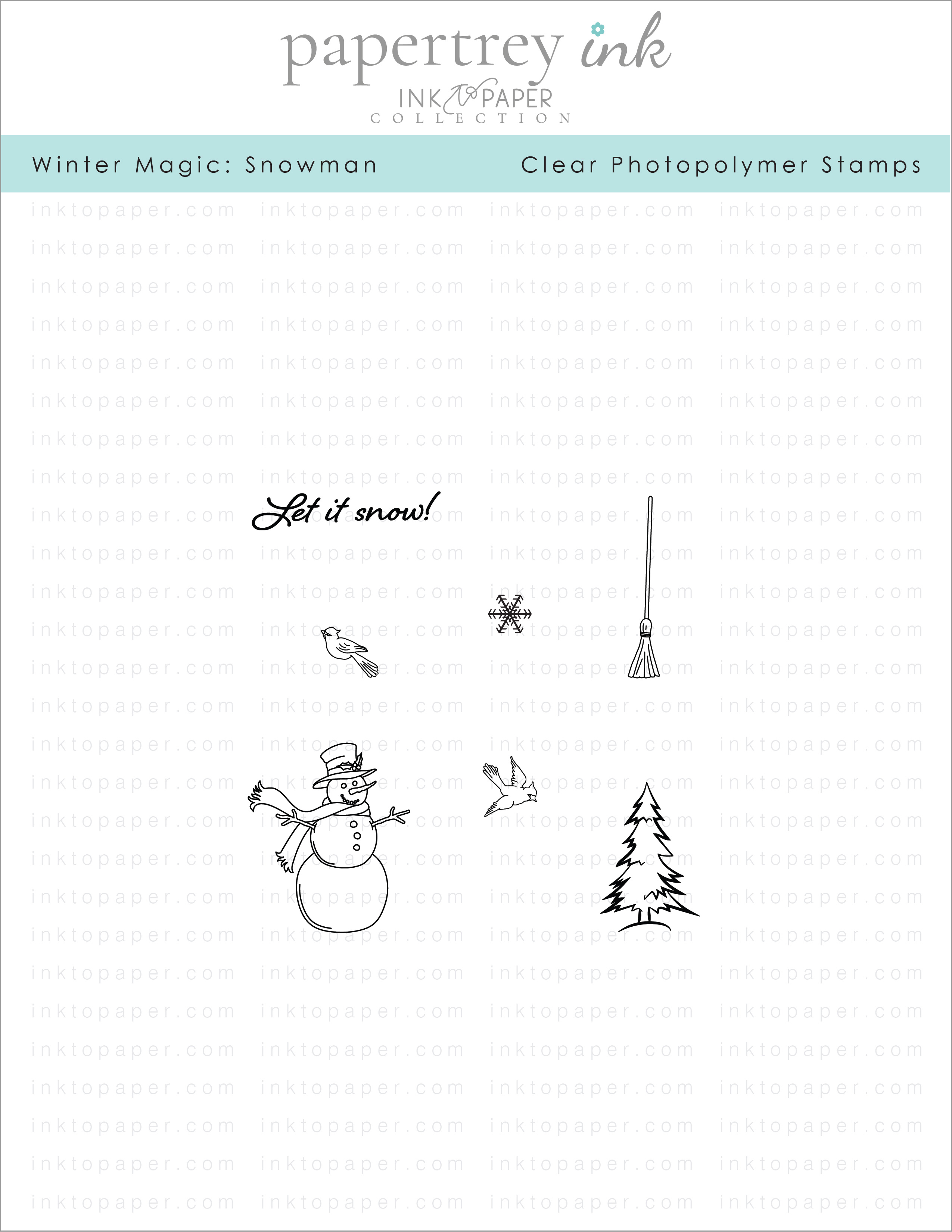 Winter Magic: Snowman Mini Stamp Set: Papertrey Ink