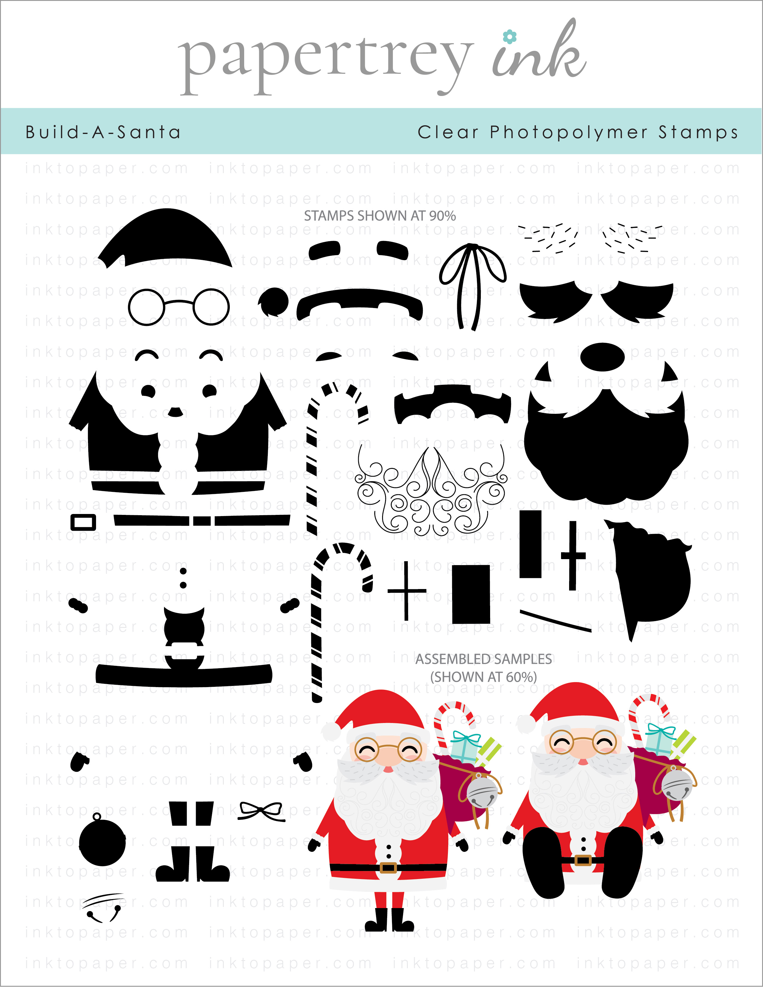 Build-A-Santa Stamp Set: Papertrey Ink