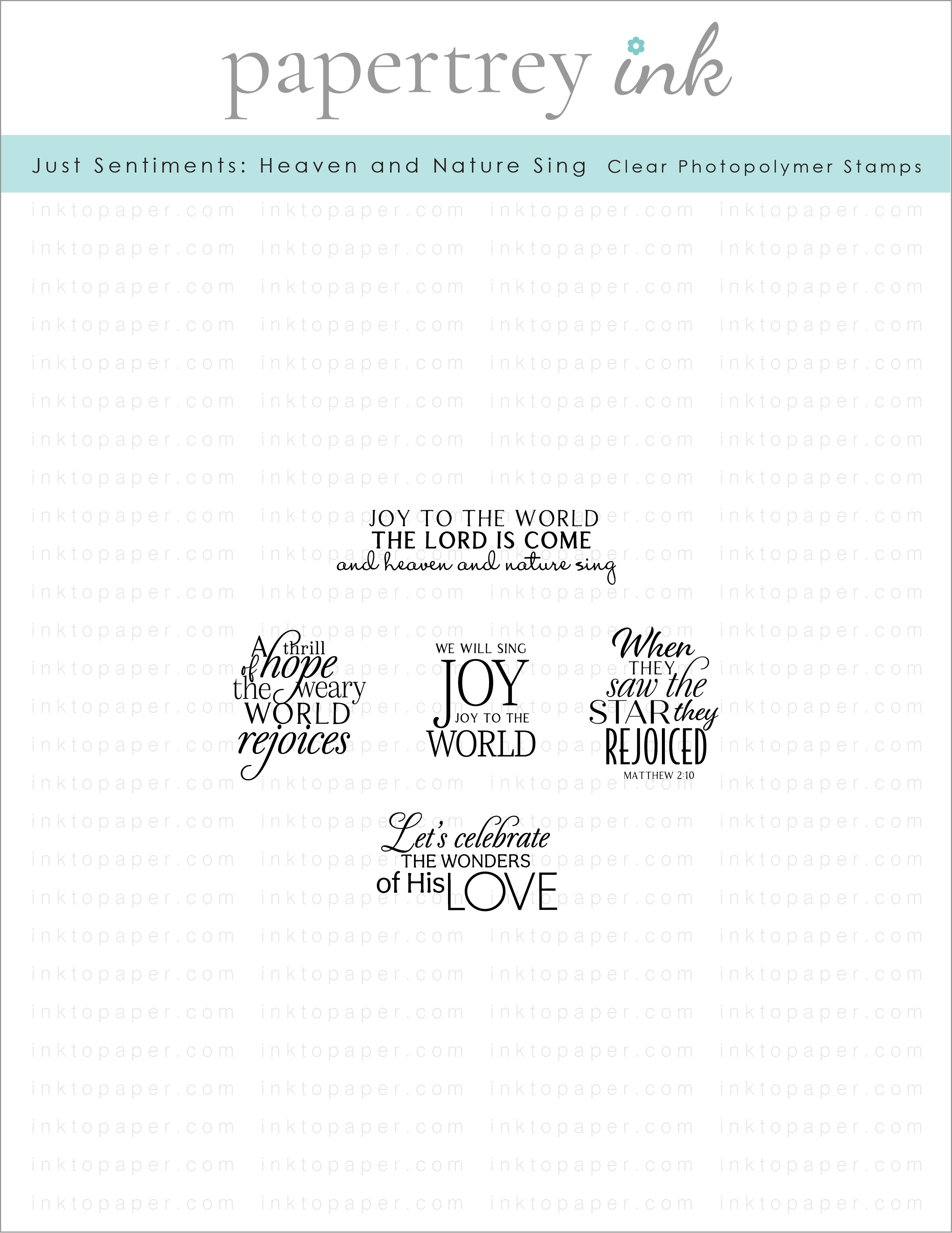 Just Sentiments: Heaven and Nature Sing Mini Stamp Set: Papertrey Ink