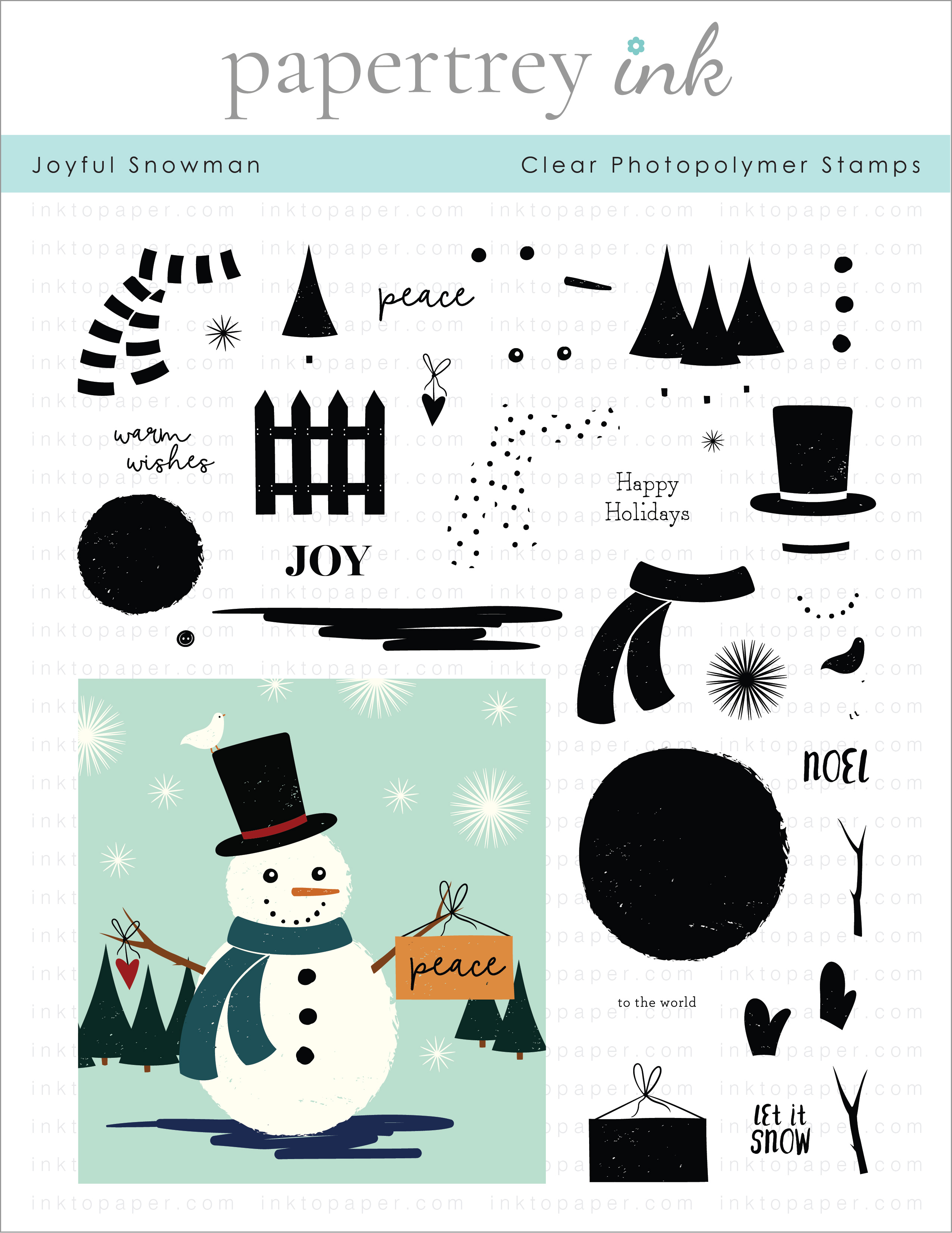 Joyful Snowman Stamp Set: Papertrey Ink