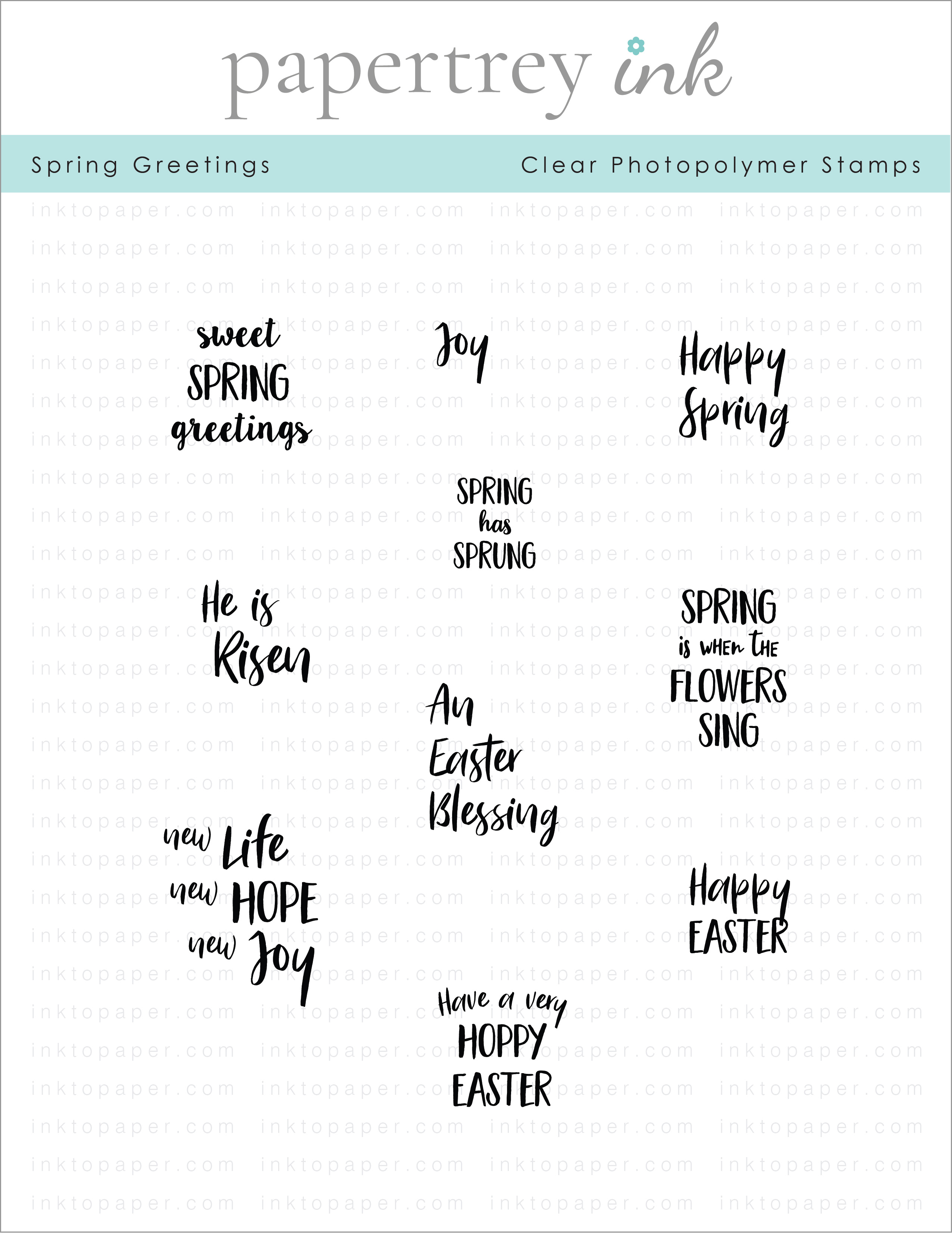 Spring Greetings Stamp Set: Papertrey Ink