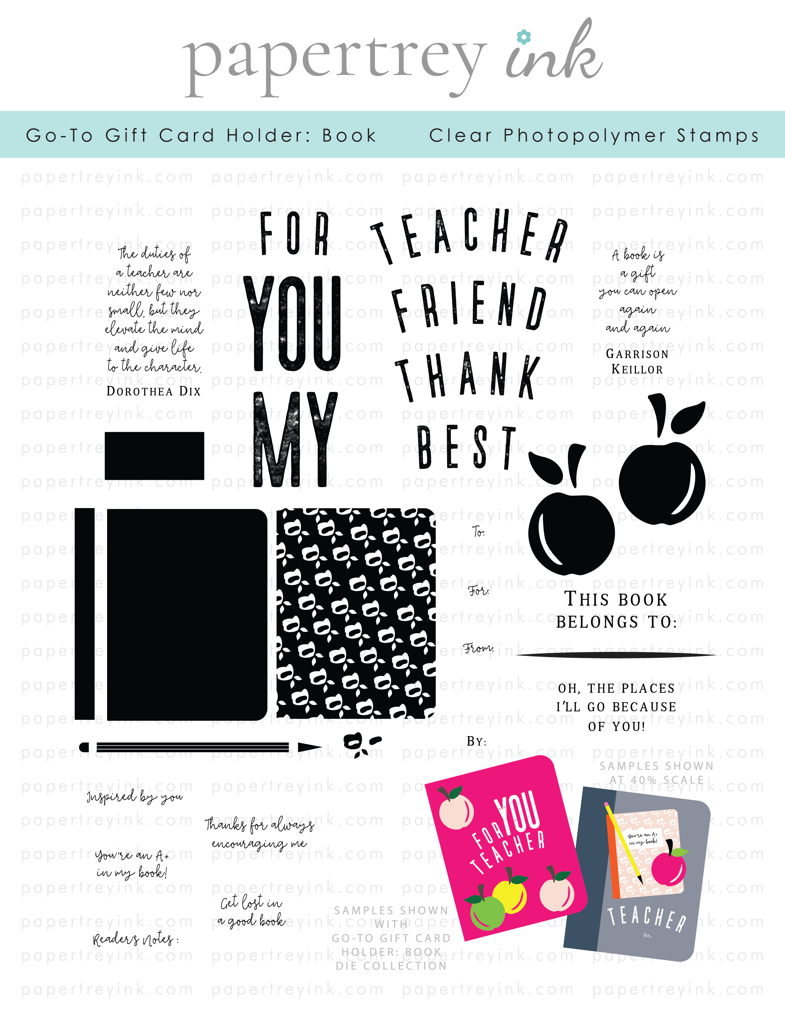 Go-To Gift Card Holder: Book Stamp Set: Papertrey Ink
