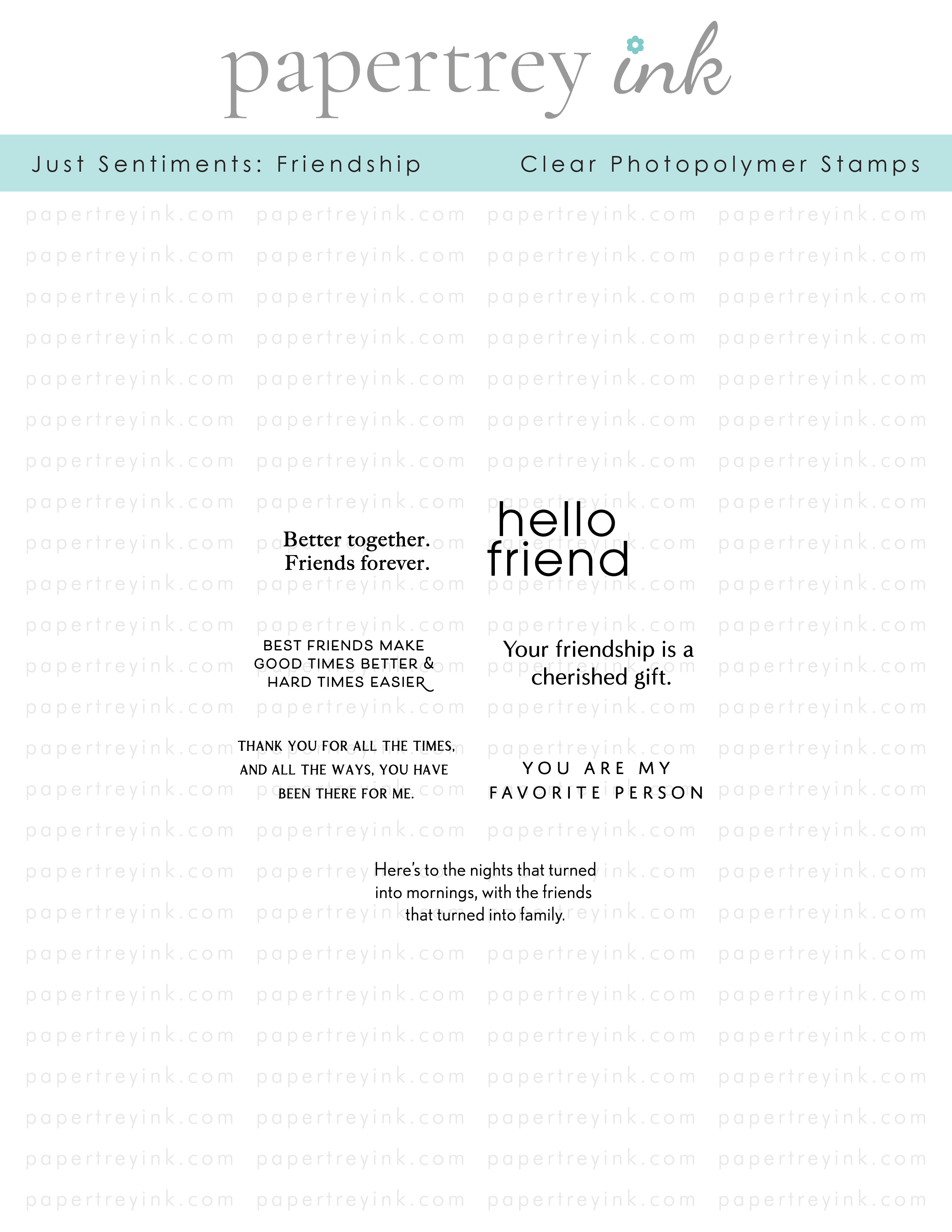 Just Sentiments: Friendship Mini Stamp Set: Papertrey Ink