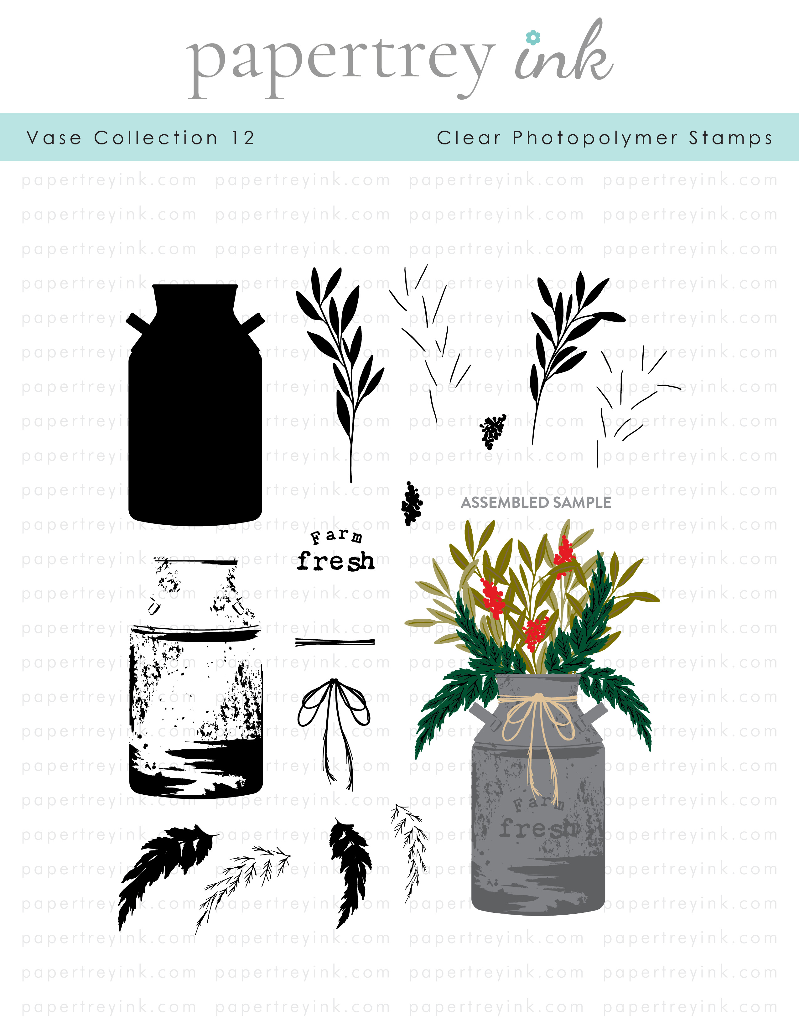 Papertrey Ink - Vase Collection 12 Stamp Set