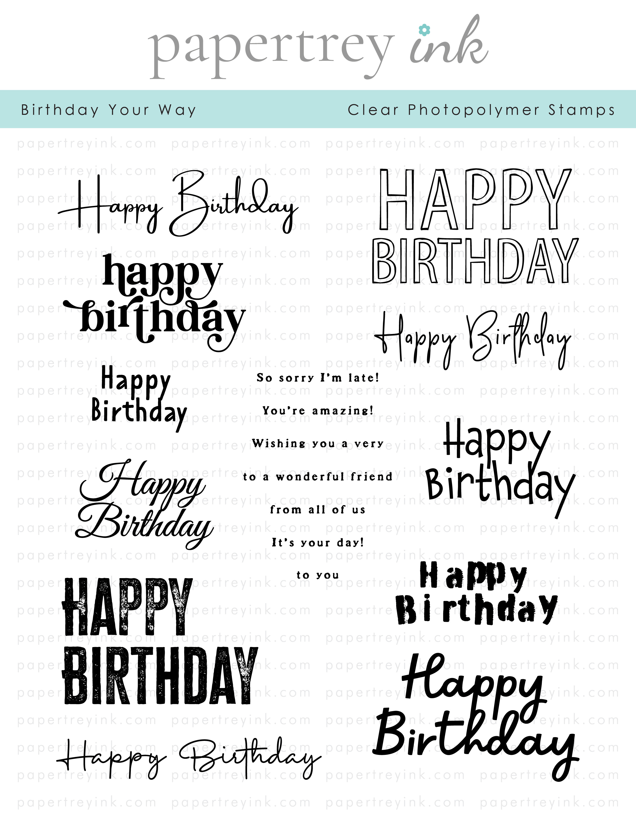 Papertrey Ink - Birthday Your Way Stamp Set