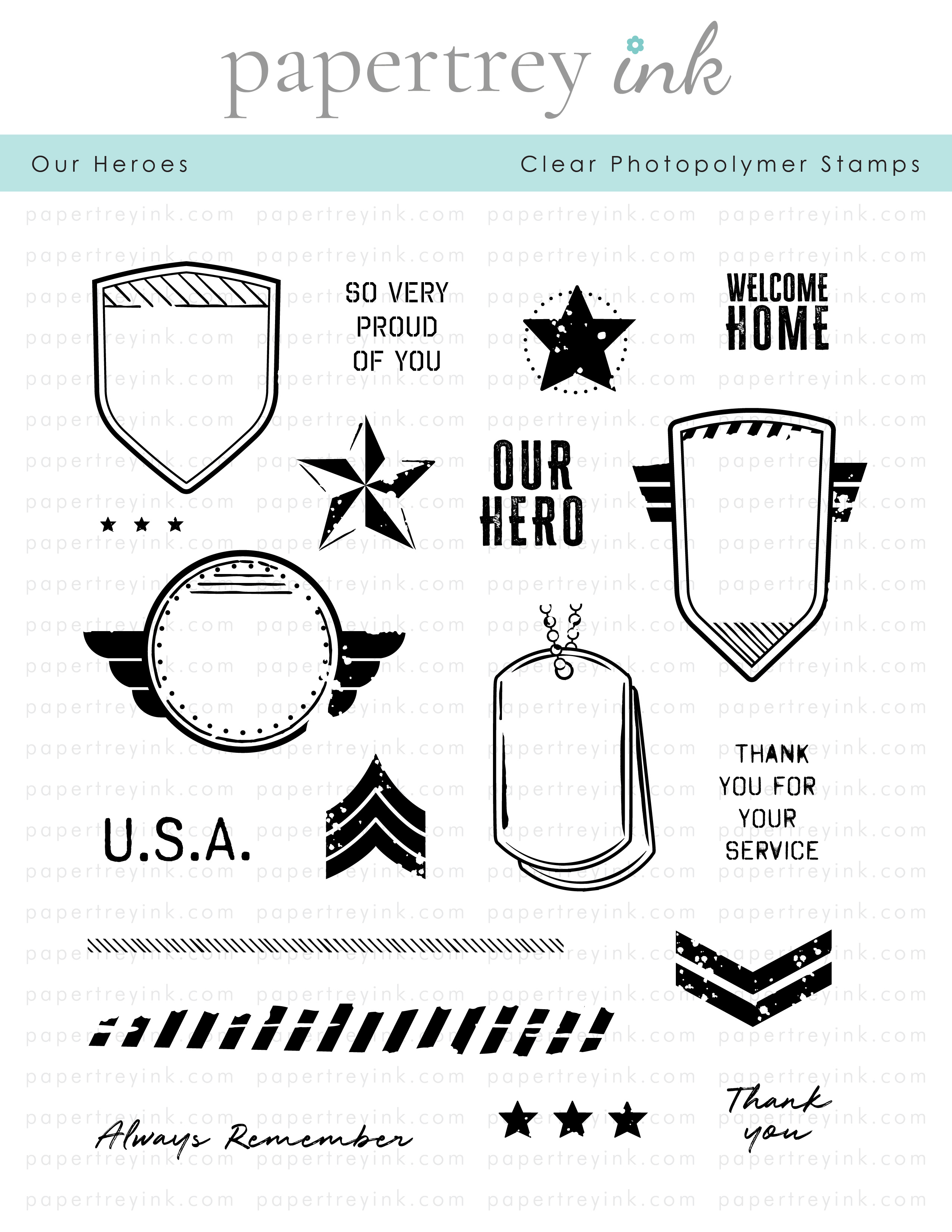Papertrey Ink - Our Heroes Stamp Set