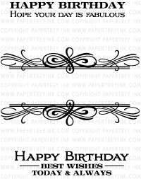 Boutique Borders: Birthday Mini Stamp Set: Papertrey Ink