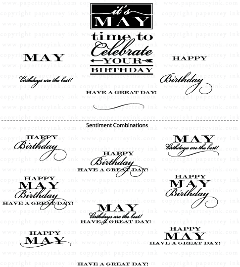 Birthday Classics: May Mini Stamp Set: Papertrey Ink