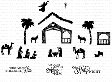 Petite Places: Nativity Mini Stamp Set: Papertrey Ink
