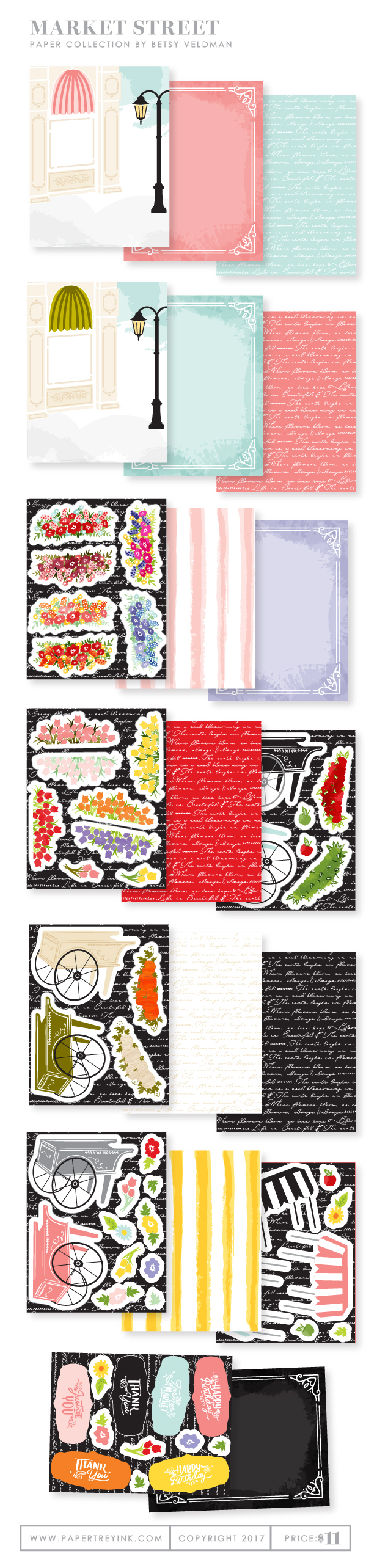 Market Street Patterned Paper Collection (40 sheets): Papertrey Ink