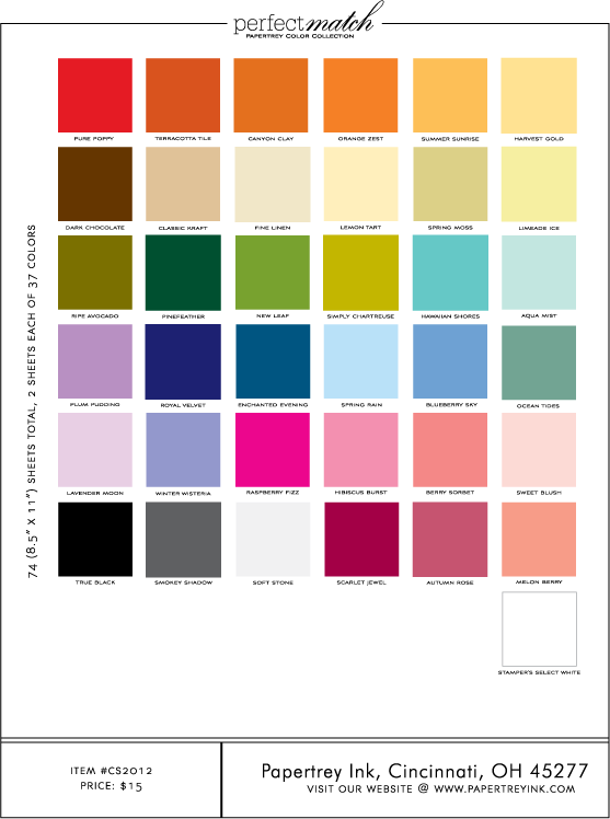 Perfect Match Cardstock Sampler I (74 sheets): Papertrey Ink