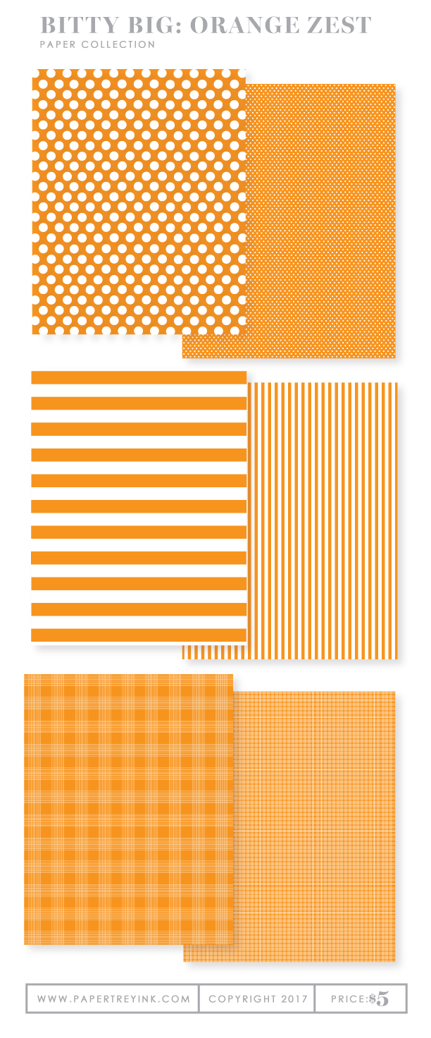 Bitty Big: Orange Zest Color Collection (24 sheets): Papertrey Ink
