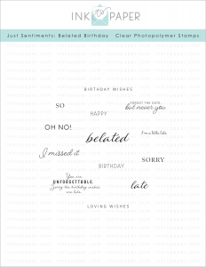 Just Sentiments: Belated Birthday Mini Stamp Set: Papertrey Ink