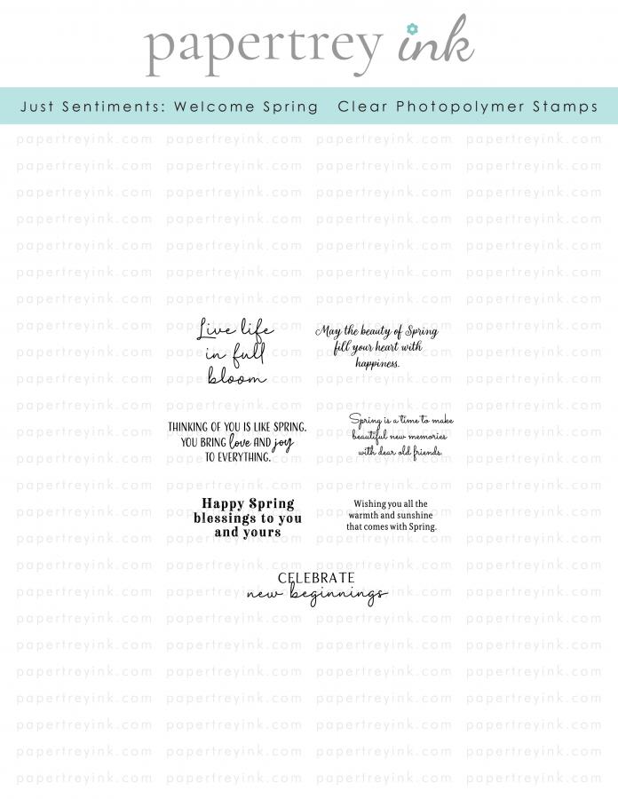 Papertrey Ink - Just Sentiments: Welcome Spring Mini Stamp Set