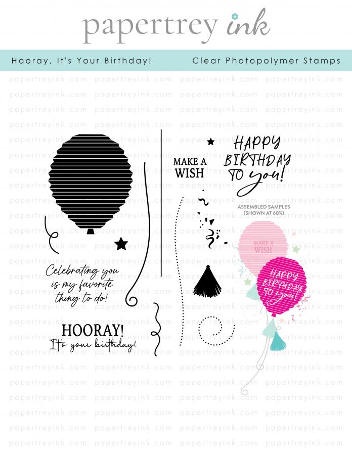 Papertrey Ink - Birthday Wishes Background Stamp Set