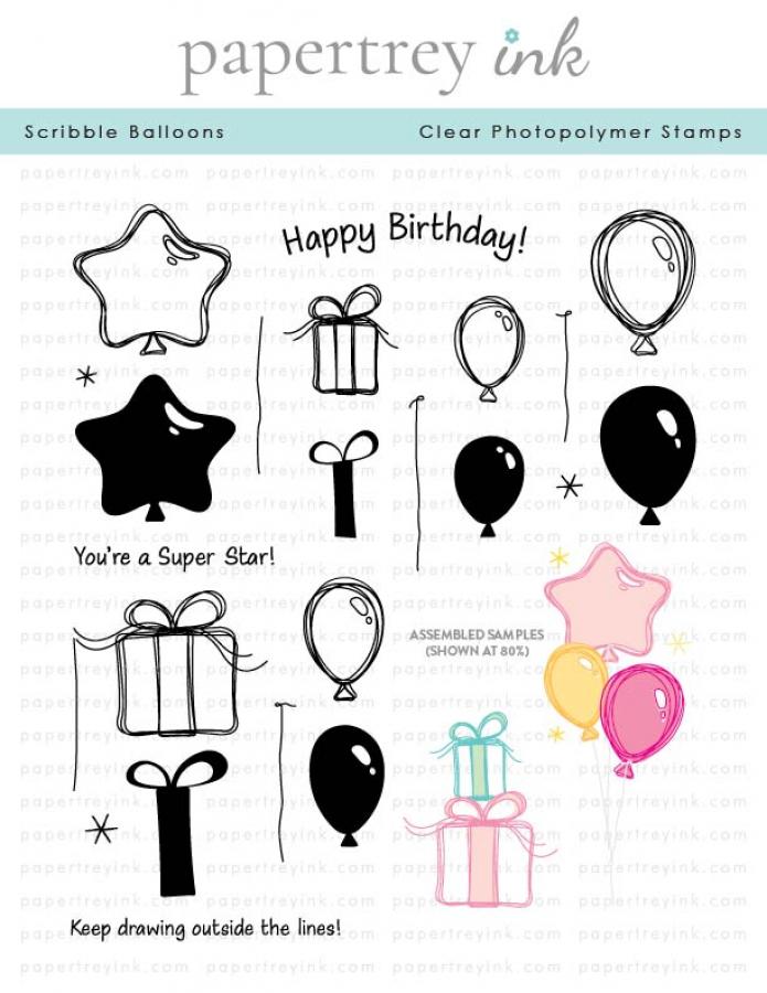 Papertrey Ink - Scribble Balloons Die