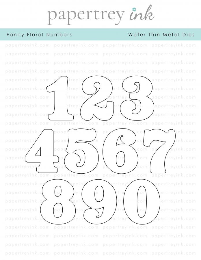 Papertrey Ink - Fancy Floral Numbers Stamp Set