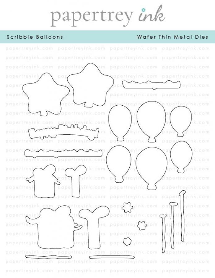 Papertrey Ink - Scribble Balloons Stamp Set