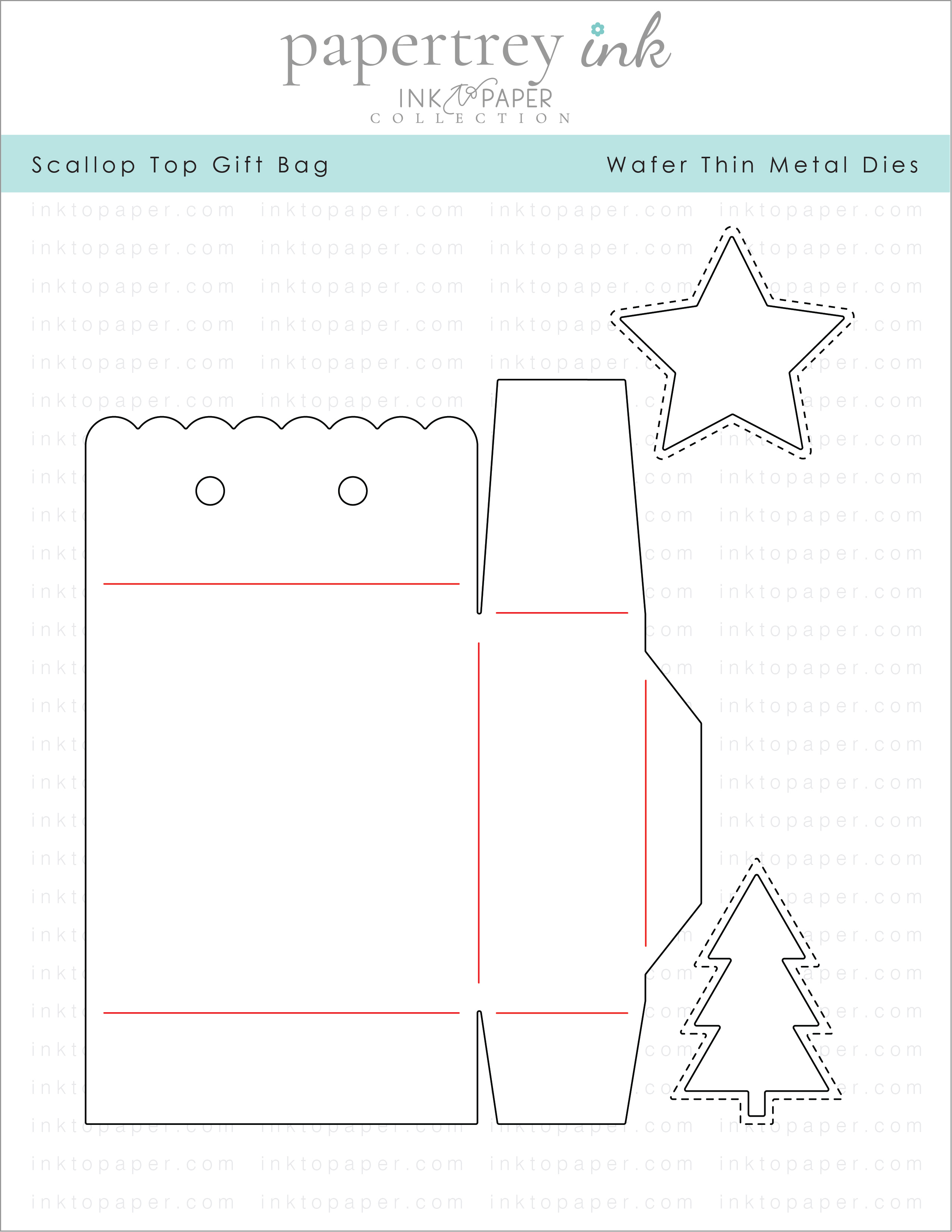 Scallop Top Gift Bag Die: Papertrey Ink