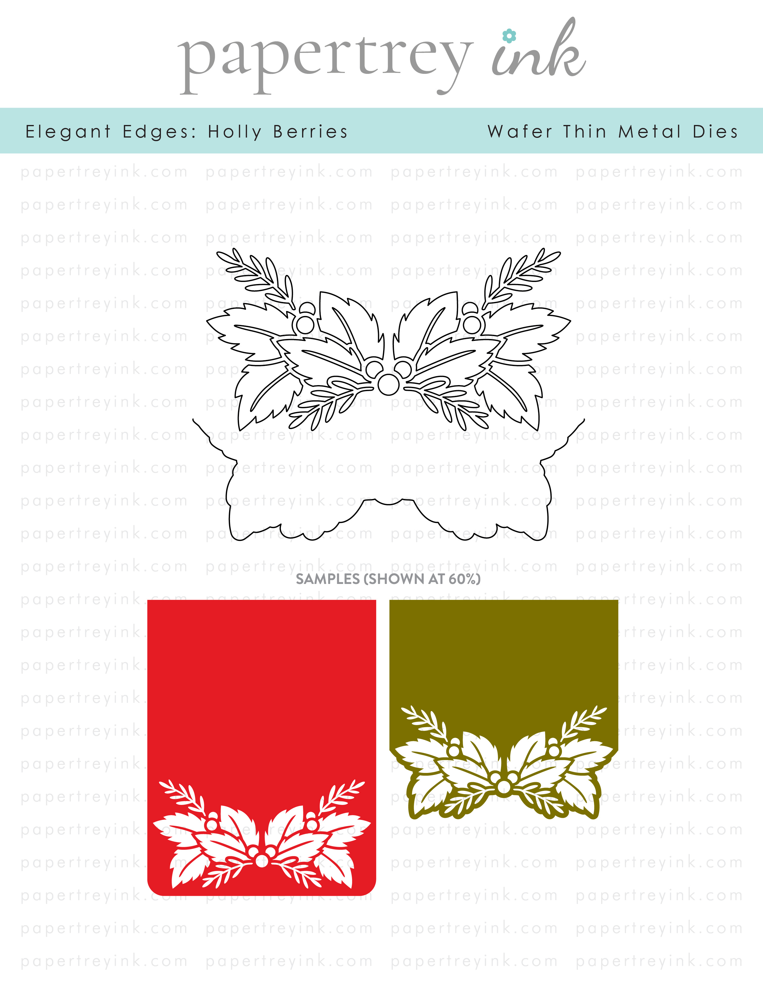 Papertrey Ink - Elegant Edges: Holly Berries Die