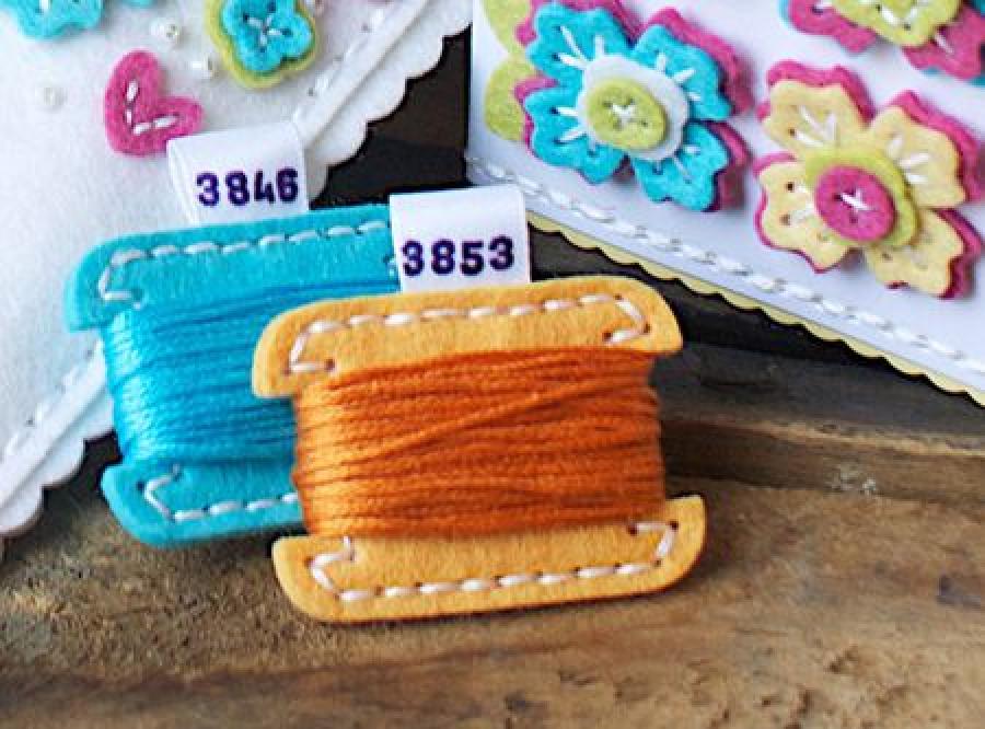 Papertrey Ink - Sewing Staples: Stitched Floss Bobbin Die: Papertrey Ink