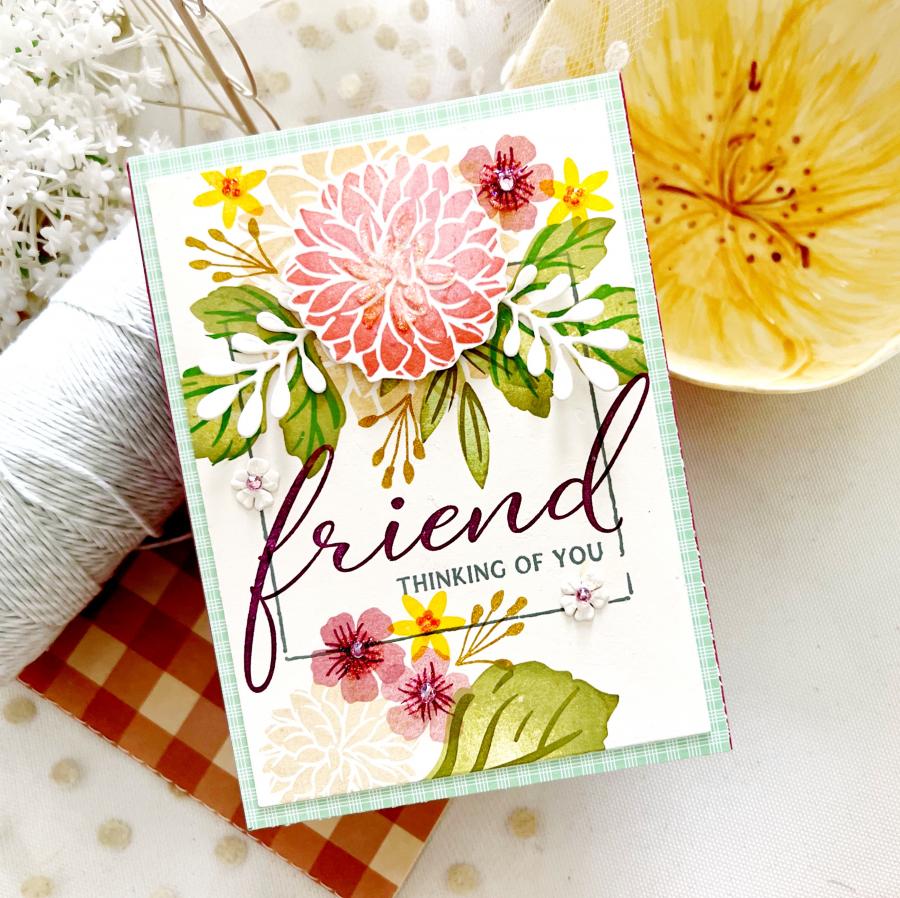 Dahlias Stamp Set + Stencil: Papertrey Ink