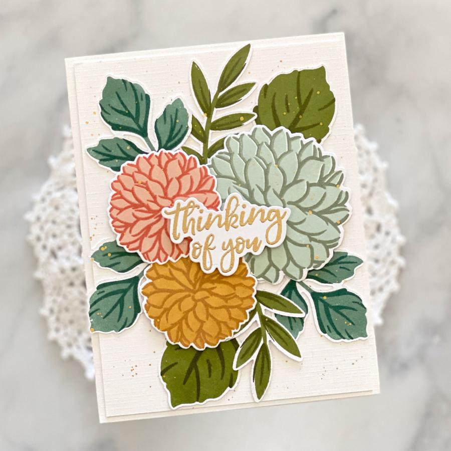 Dahlias Stamp Set + Stencil: Papertrey Ink