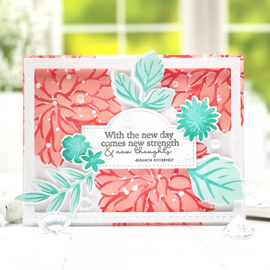 Dahlias Stamp Set + Stencil: Papertrey Ink