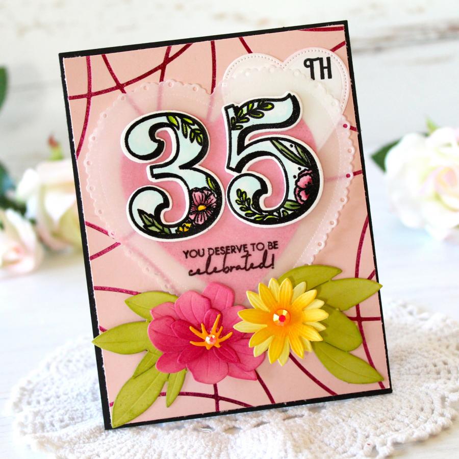 Papertrey Ink - Fancy Floral Numbers Stamp Set