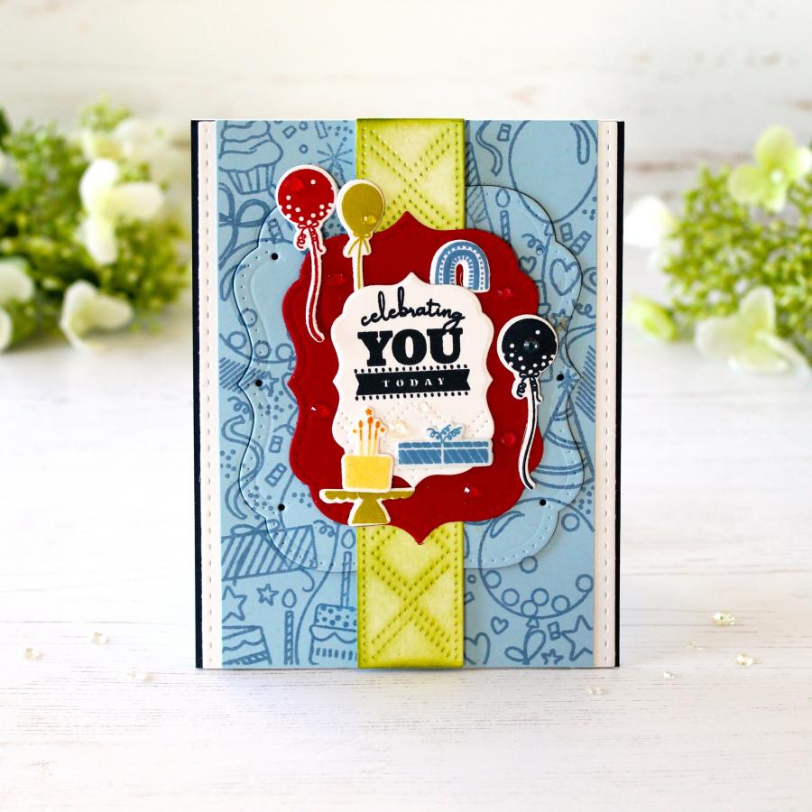 Papertrey Ink - Birthday Background Stamp Set