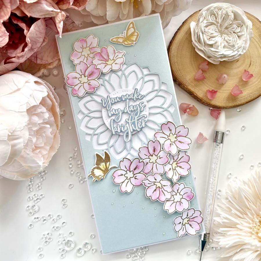 Papertrey Ink - Flutter and Flowers Stamp Set