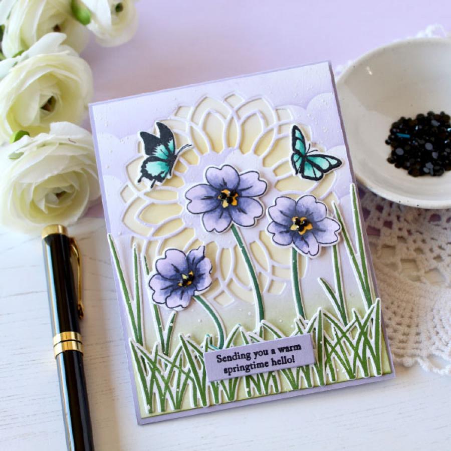 Papertrey Ink - Flutter and Flowers Stamp Set