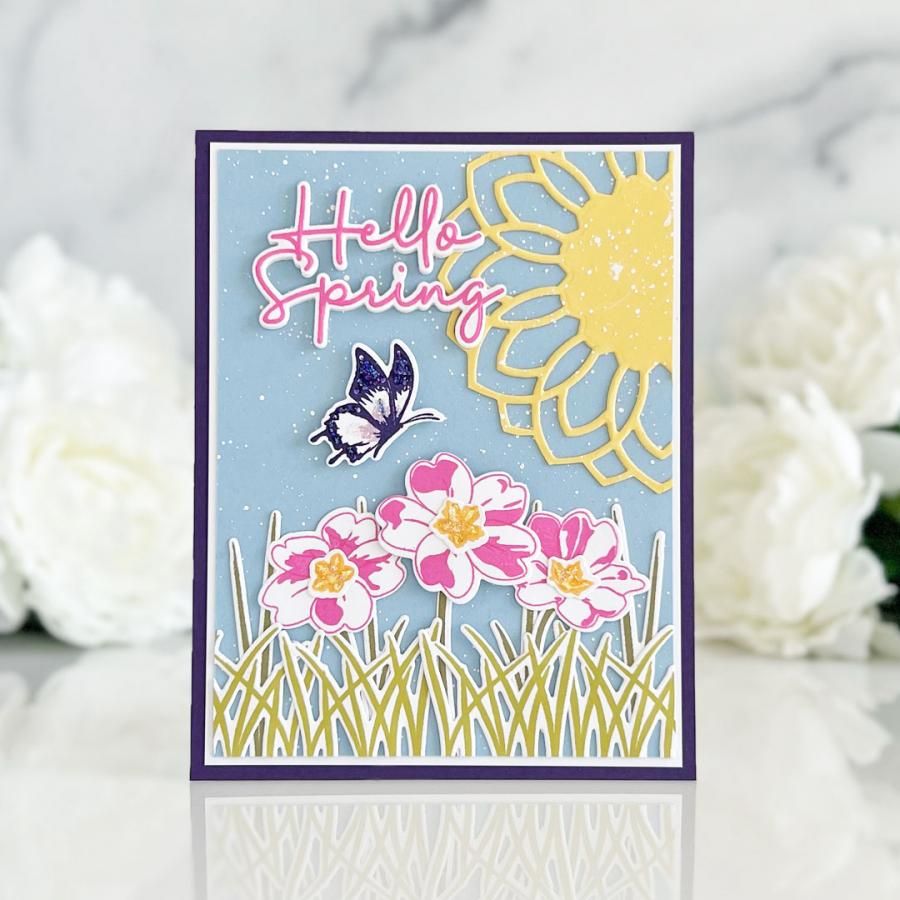 Papertrey Ink - Flutter and Flowers Stamp Set