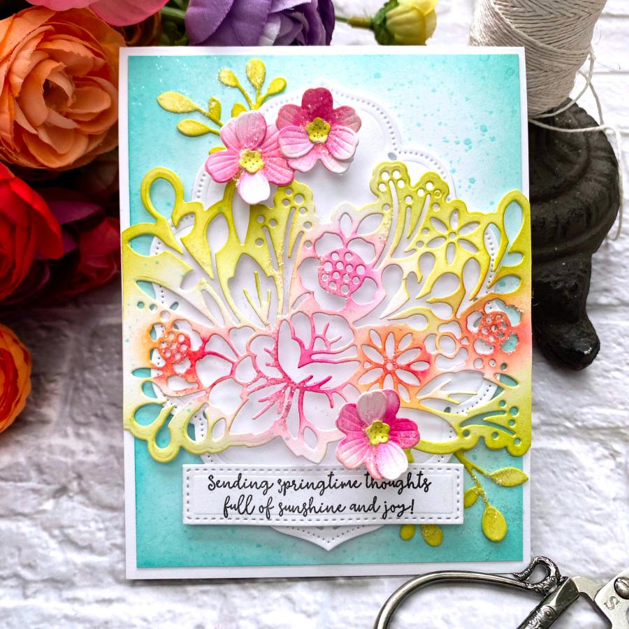 Papertrey Ink - Elegant Edges: Spring Flowers Die