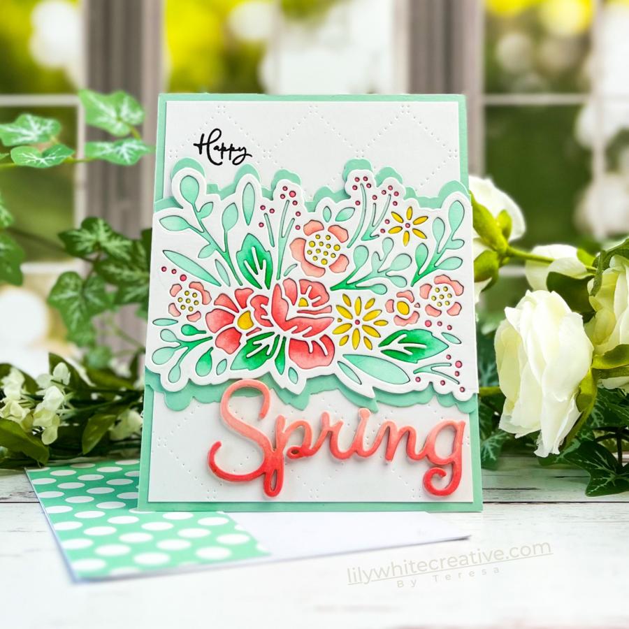 Papertrey Ink - Elegant Edges: Spring Flowers Die