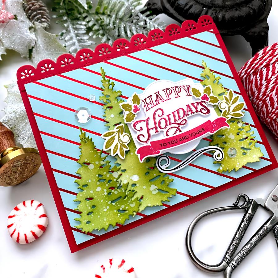 Papertrey Ink - Diagonal Stripes Hot Foil Plate