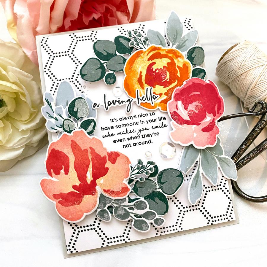 Dotted Hexagon Stencil Collection (set of 2): Papertrey Ink