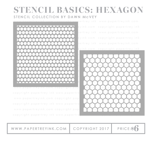 Stencil Basics: Hexagon Stencil Collection (set of 2): Papertrey Ink
