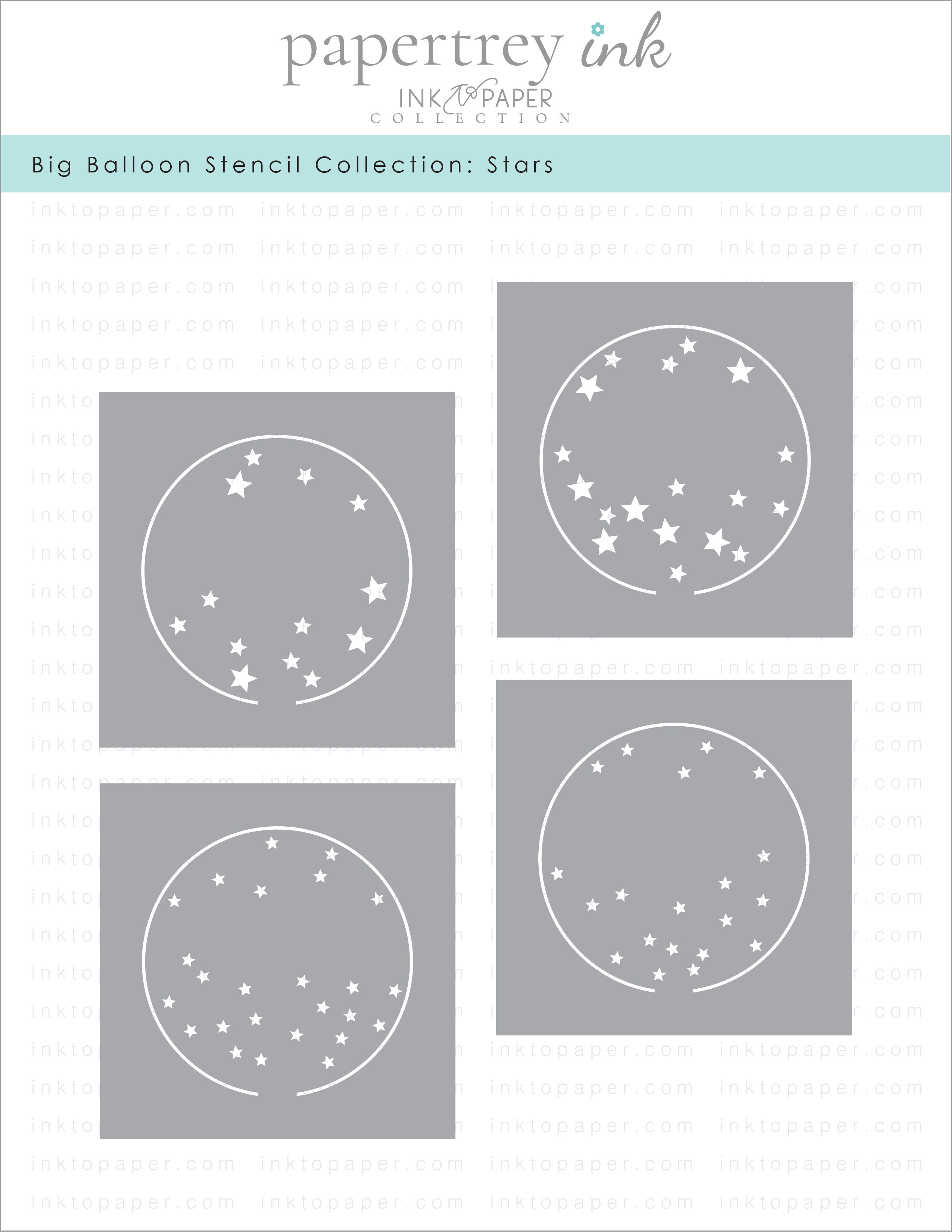 Big Balloon Stencil Collection: Stars (set of 4): Papertrey Ink