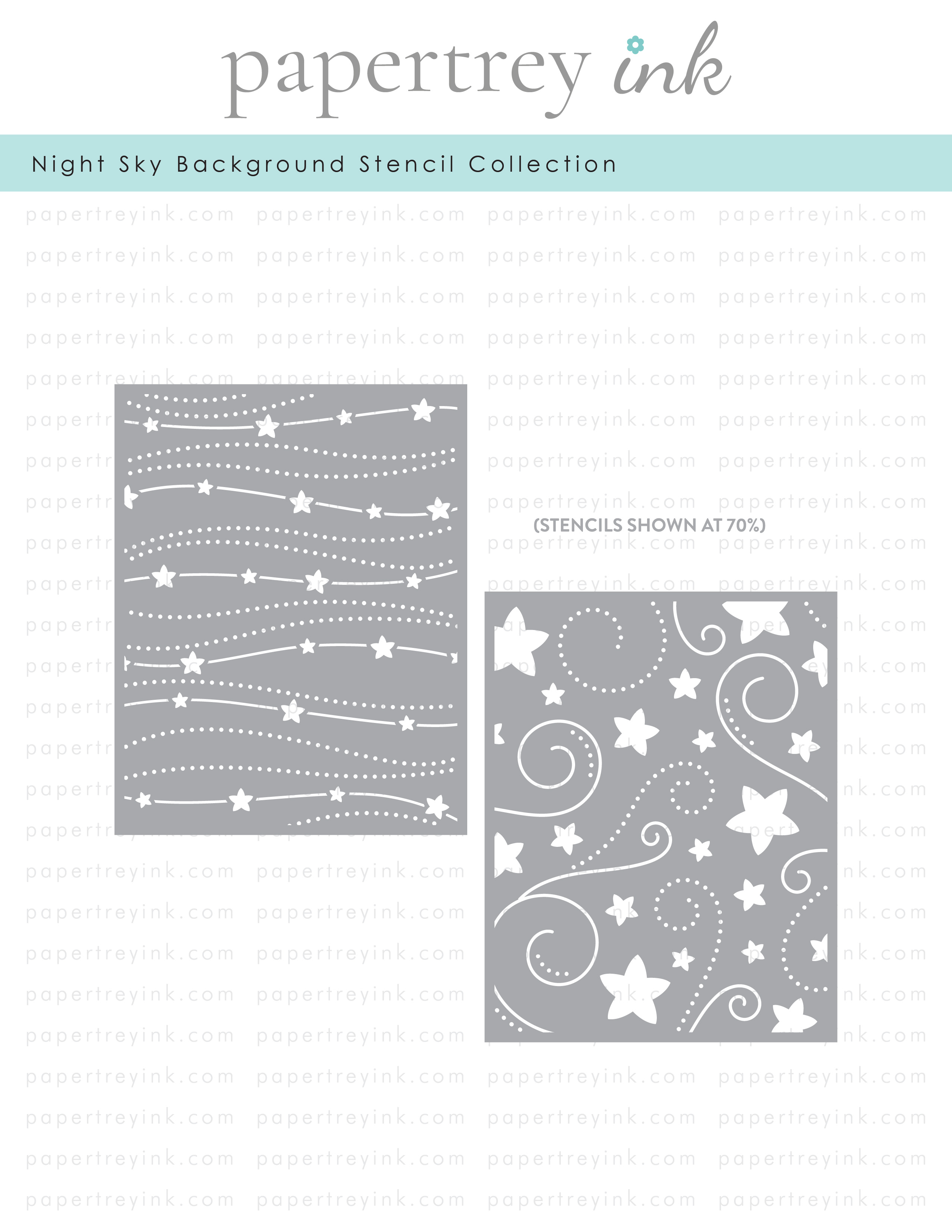 Night Sky Background Stencil Collection (set of 2): Papertrey Ink