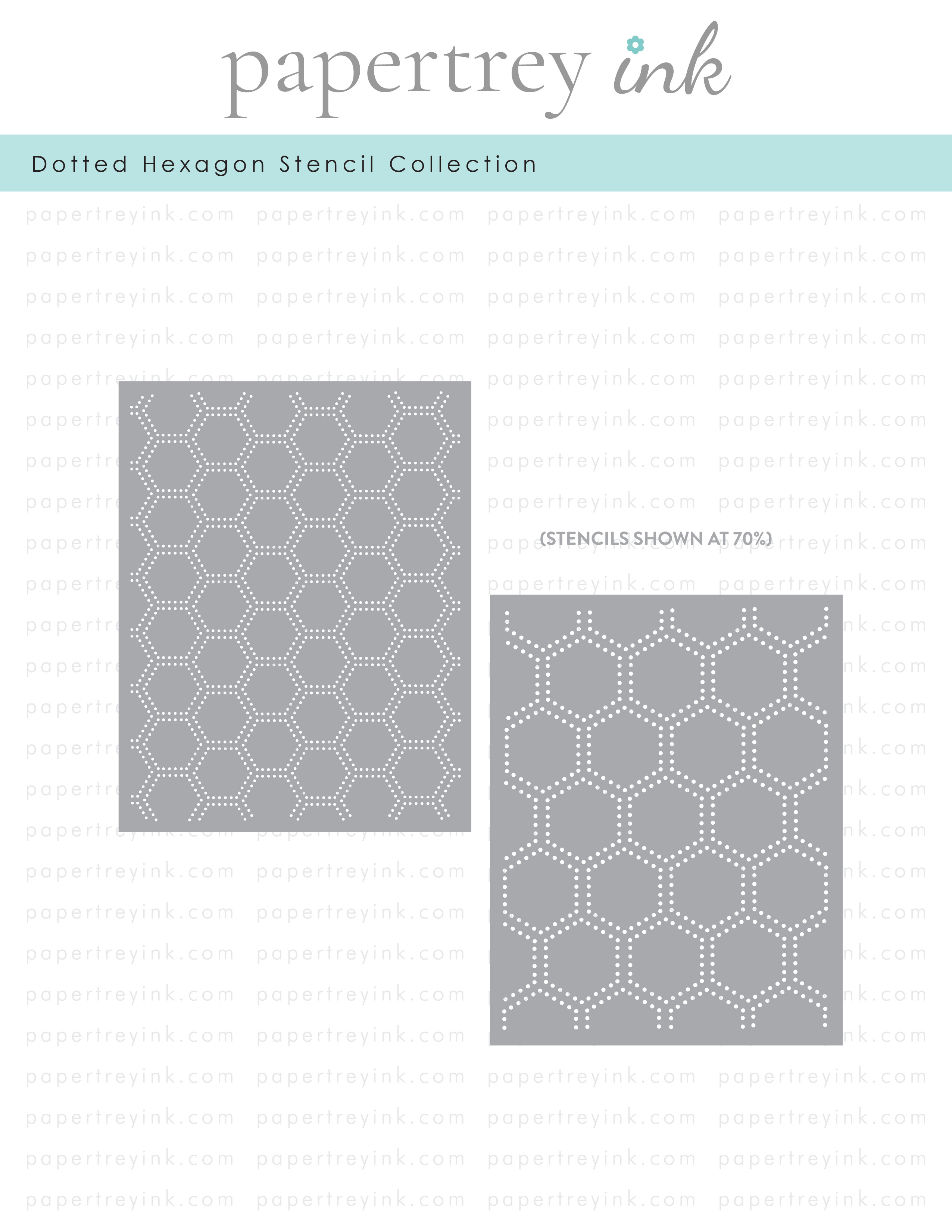 Dotted Hexagon Stencil Collection (set of 2): Papertrey Ink