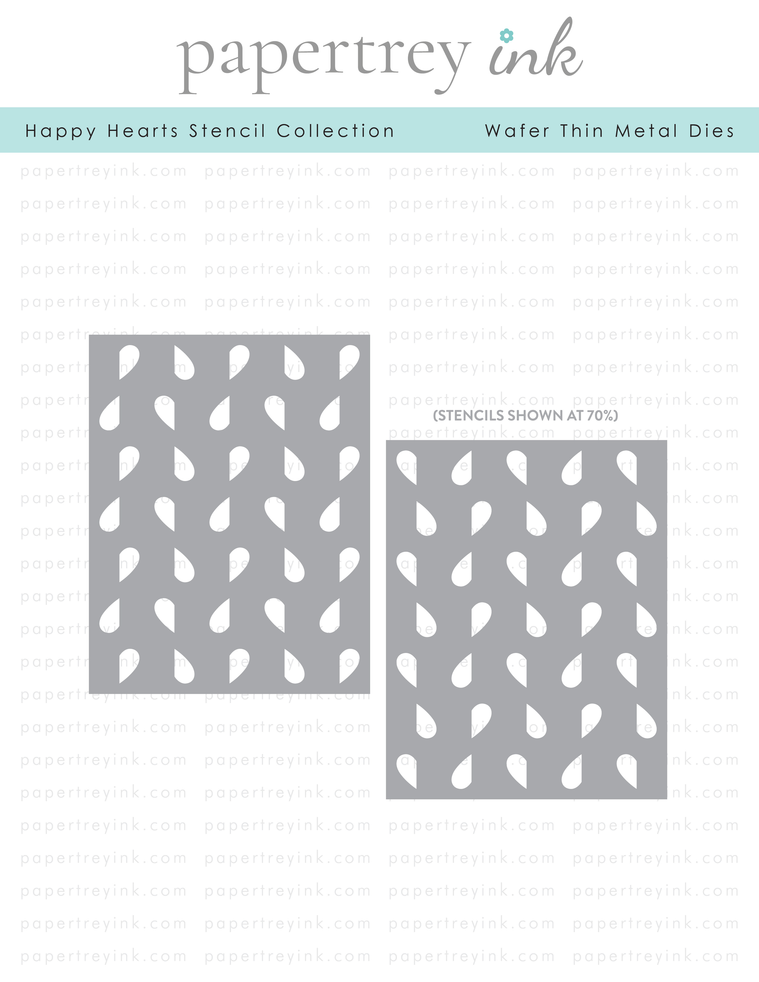 Papertrey Ink - Happy Hearts Stencil Collection (set of 2)